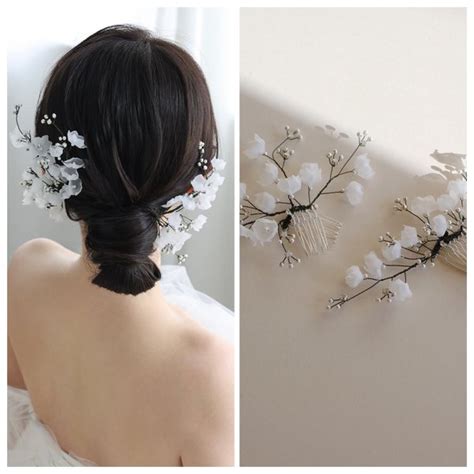 Ha 177 ウェディング ホワイトフラワー ヘアアクセサリー ブライダル ヘッドアクセサリー オーガンジー Sweetribbon Bridal Minne 国内最大級の