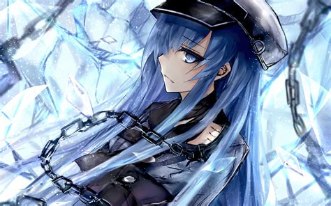 Esdeath Akame Ga Kill Blue Hair Blue Eyes Anime Girls Wallpapers