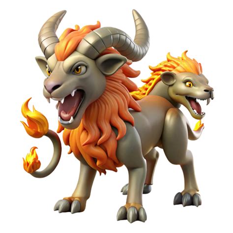 Captivating Joyful Geometric Chimera Fire Breathing Monster Goat