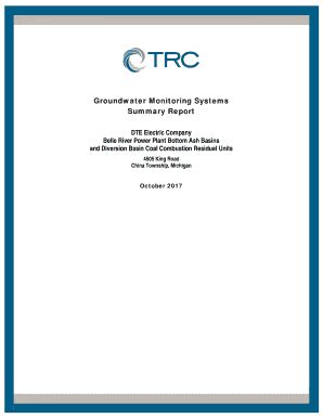 Fillable Online Groundwater Monitoring Systems Summary Report Fax Email