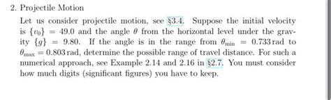 Solved 2 Projectile Motion Let Us Consider Projectile