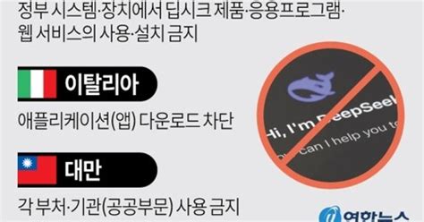 그래픽 주요국 딥시크 이용 제한 현황종합