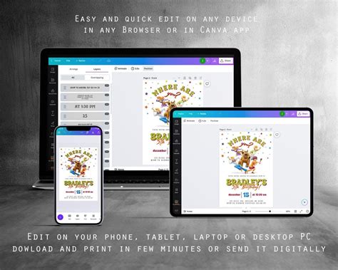 Printable Birthday Invitation Scooby Doo Invitation Editable Invite