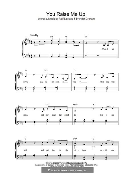You Raise Me Up von B Graham R Løvland Noten auf MusicaNeo