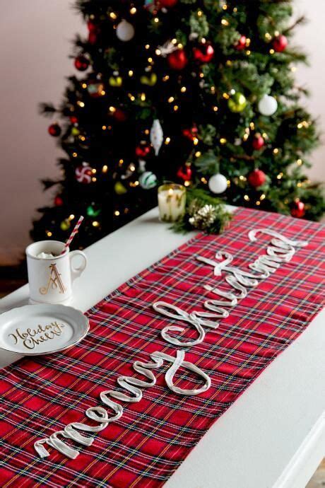 Mud Pie Merry Christmas Plaid Table Runner Christmas Table Runner