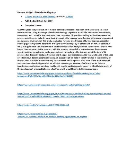 Digital Forensics Mobile Banking Carding Vulnerabilities Pdf