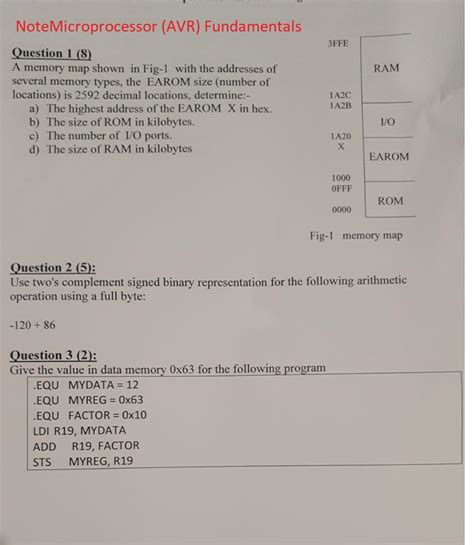 Solved Notemicroprocessor Avr Fundamentals Question 1 8