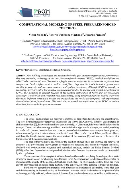 PDF Computational Modeling Of Steel Fiber Reinforced Concrete