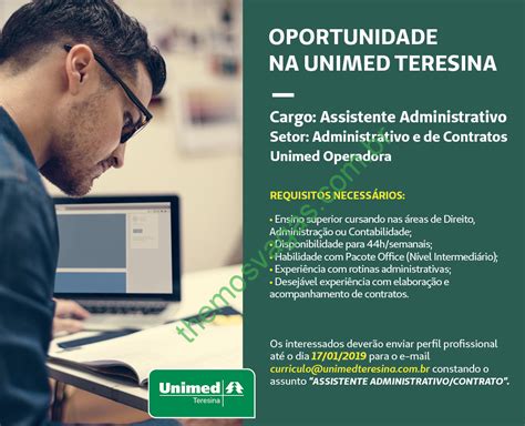 Assistente Administrativo Na Unimed Em Teresina PI Themos Vagas