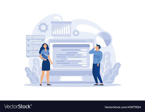 data base administrator concept female and male vector image