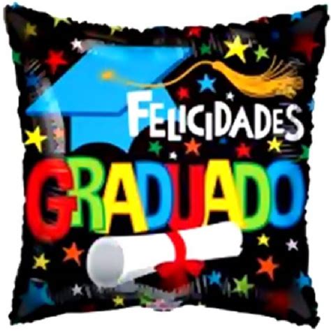 Globo Metalico Felicidades Graduado Estrellas Y Birrete De Graduacion