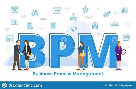 Bpm Business Process Management Concept With Big Words And People