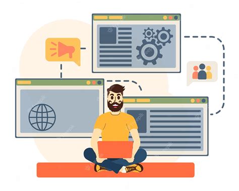 Premium Vector Freelance Programmer Creates Websites Applications