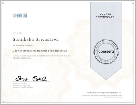 Samiksha Srivastava On Linkedin Cprogramming Coursera Coursecompletion
