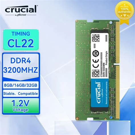 노트북 컴퓨터용 Crucial Ddr4 메모리 스틱 Pc용 Sodimm Ram 델 레노버 에이수스 Hp 티몬