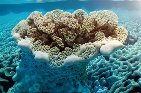 Premium Photo A Coral Ecosystem In Decline Showing Coral Bleaching