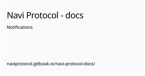 Notifications Navi Protocol Docs