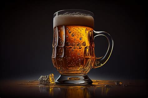 Premium Ai Image Glass Of Beer Generative Ai