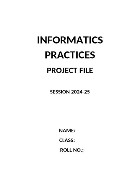 Ip Project File Front Pages Pdf