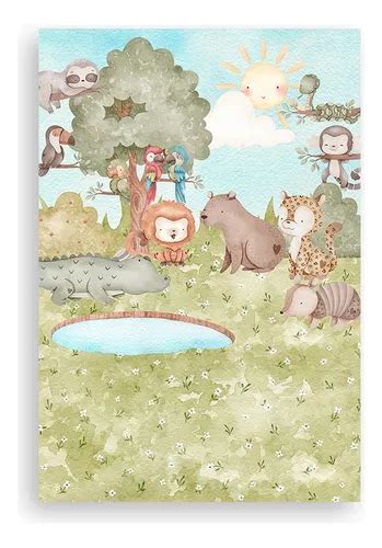 Panel De Fiesta Vertical De 1 5 X 2 2 Pulgadas Acuarela Con Fauna