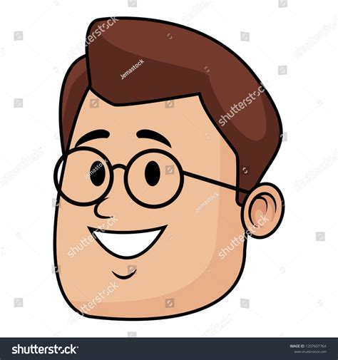 Man Face Glasses Cartoon Stock Vector Royalty Free 1207607764