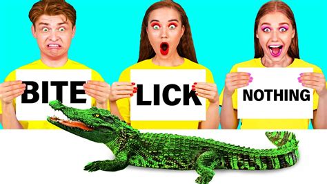 Bite Lick Or Nothing Challenge Funny Food Challenges By Darada Youtube