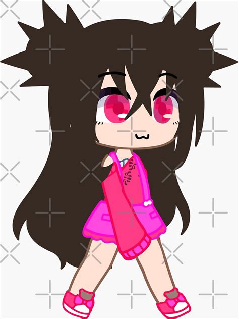 Chibi Girl Pink Fröhlicher Gacha Club Girl Happy Pink Gacha Life
