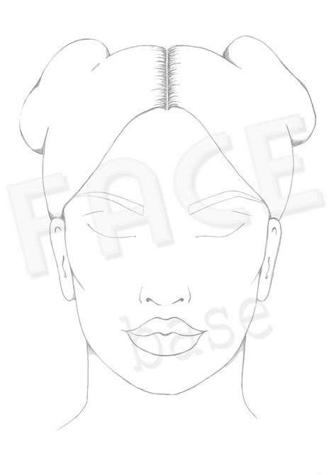 Blank Makeup Face Chart Template Printable Makeup Chart Instant Download Make Up Face Chart For