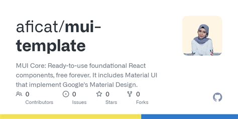 Github Aficat Mui Template Mui Core Ready To Use Foundational React Components Free Forever