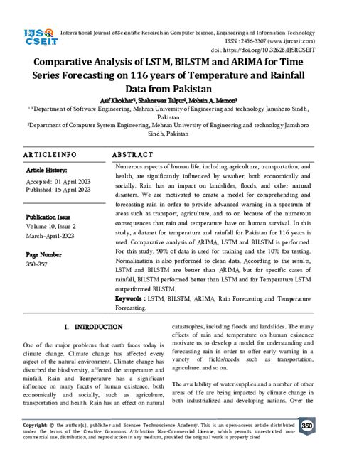 Pdf Comparative Analysis Of Lstm Bilstm And Arima For Time Series