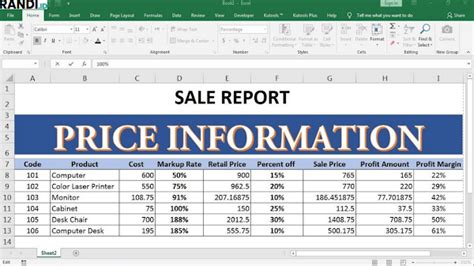 Cara Membuat Daftar Harga Di Excel Lengkap Dengan Contohnya