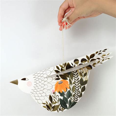 Illustrated Paper Cut Bird 1 Pinknounou
