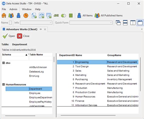 create report over external data connection