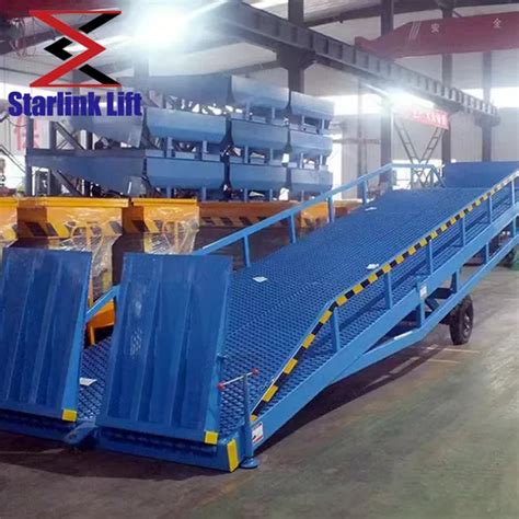 T T T T T Hydraulic Container Loading Ramps Forklift Loading Unloading Dock Ramp Mobile