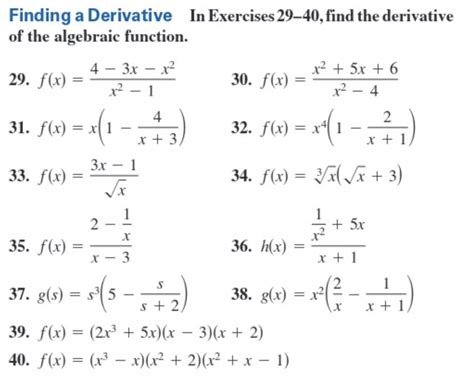 Solved Finding A Derivative In Exercises 29 40 ﻿find The