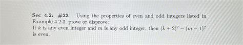 solved sec 4 2 23 ﻿using the properties of even and odd