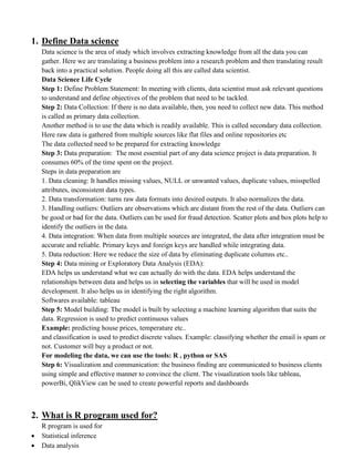 Introduction To Data Science With R Notes Pdf