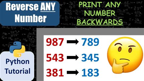 how to reverse a number print a number backwards beginner python