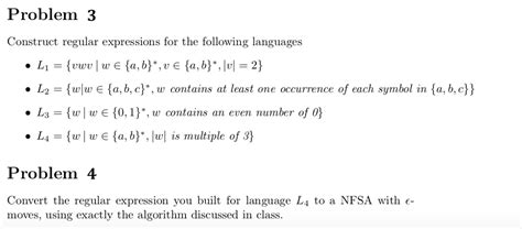 Solved Problem 3 Construct Regular Expressions For The