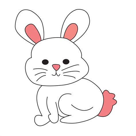 Cute Vector Bunny Outline Illustration Art 17264841 Vector Art At Vecteezy