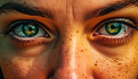 Premium Ai Image Close Up Portrait Of A Young Adult Woman Vibrant