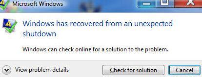 Windows Has Recovered From Unexpected Shutdown Techyv