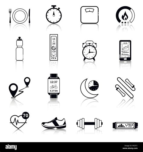 Fitness Tracker Black Icons Stock Vector Image And Art Alamy