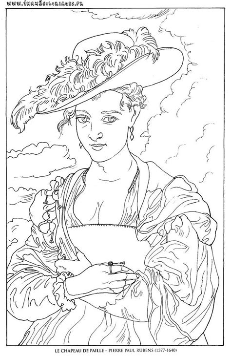 Coloriages Tableaux de Maître Pierre Paul Rubens Le Chapeau de