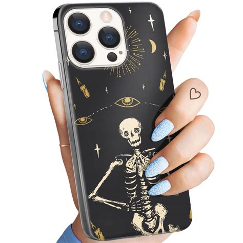 ETUI DO IPHONE 15 PRO WZORY CZASZKA SZKIELETY MEMENTO MORI GOTYK
