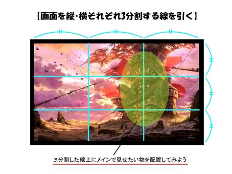 三分割法の構図を解説バランスの良い画面作りのポイントお絵かき図鑑