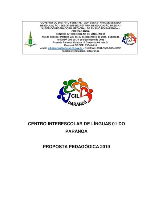 PDF CENTRO INTERESCOLAR DE LÍNGUAS 01 DO PARANOÁ HISTORICIDADE