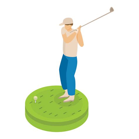 Man Playing Golf Icon Isometric Style 15201044 Vector Art At Vecteezy