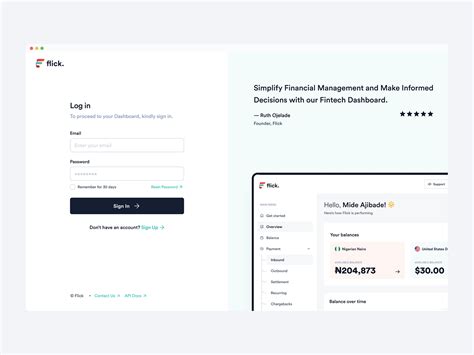 Flick Login Ui By Ayomide Ajibade On Dribbble