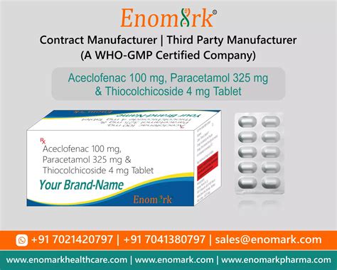 Aceclofenac And Paracetamol Tablets Contract Manufacturing